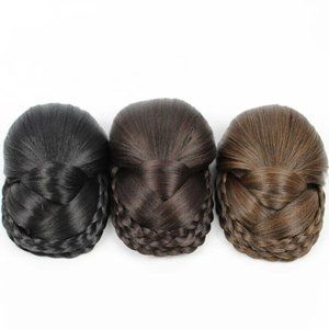 Cosplay | Hair | Clip On Hair Bun Scrunchie Chignon Updo Cover ...